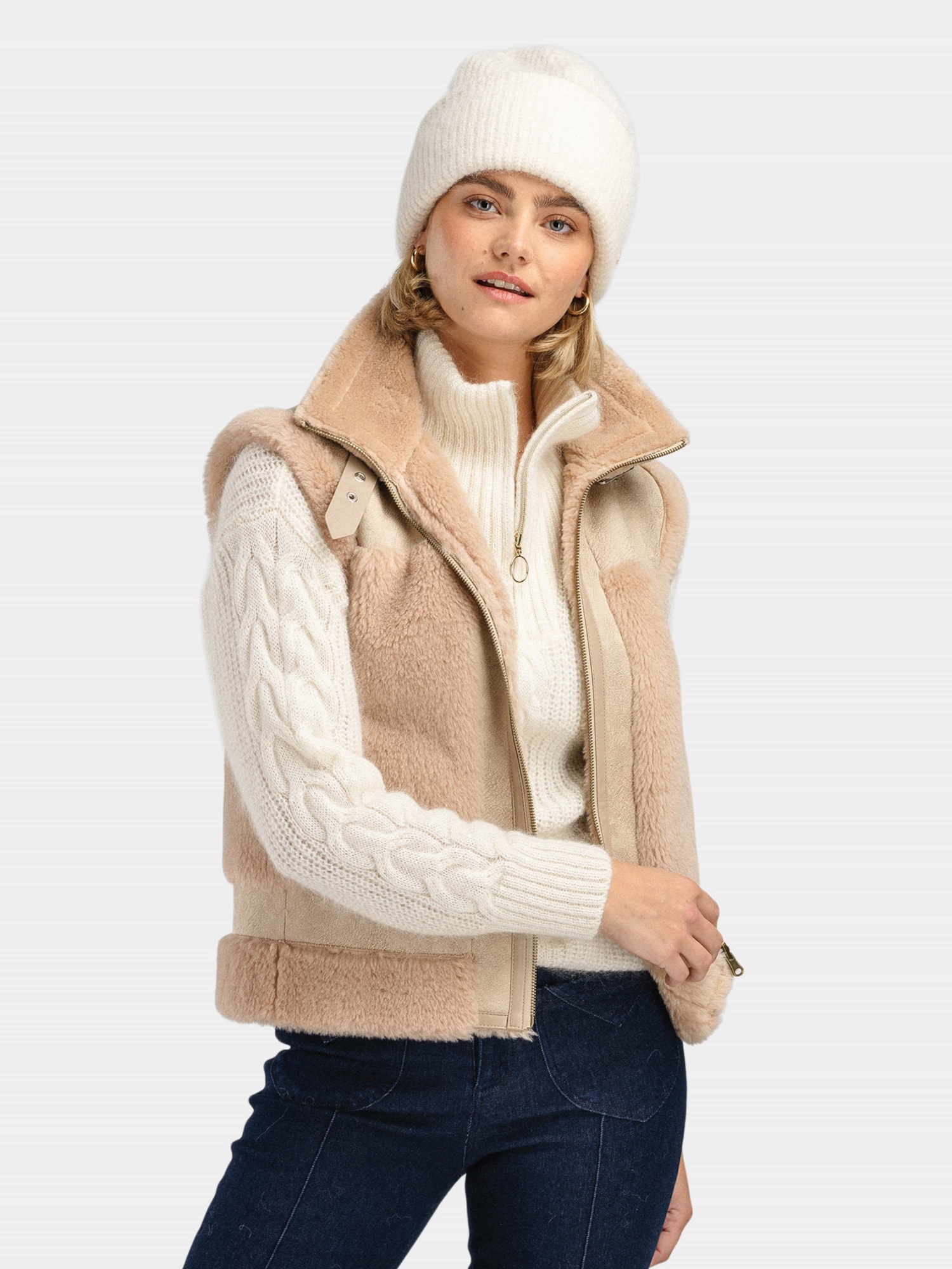 Solveggen Pilé Vest Champagne - WoolLand